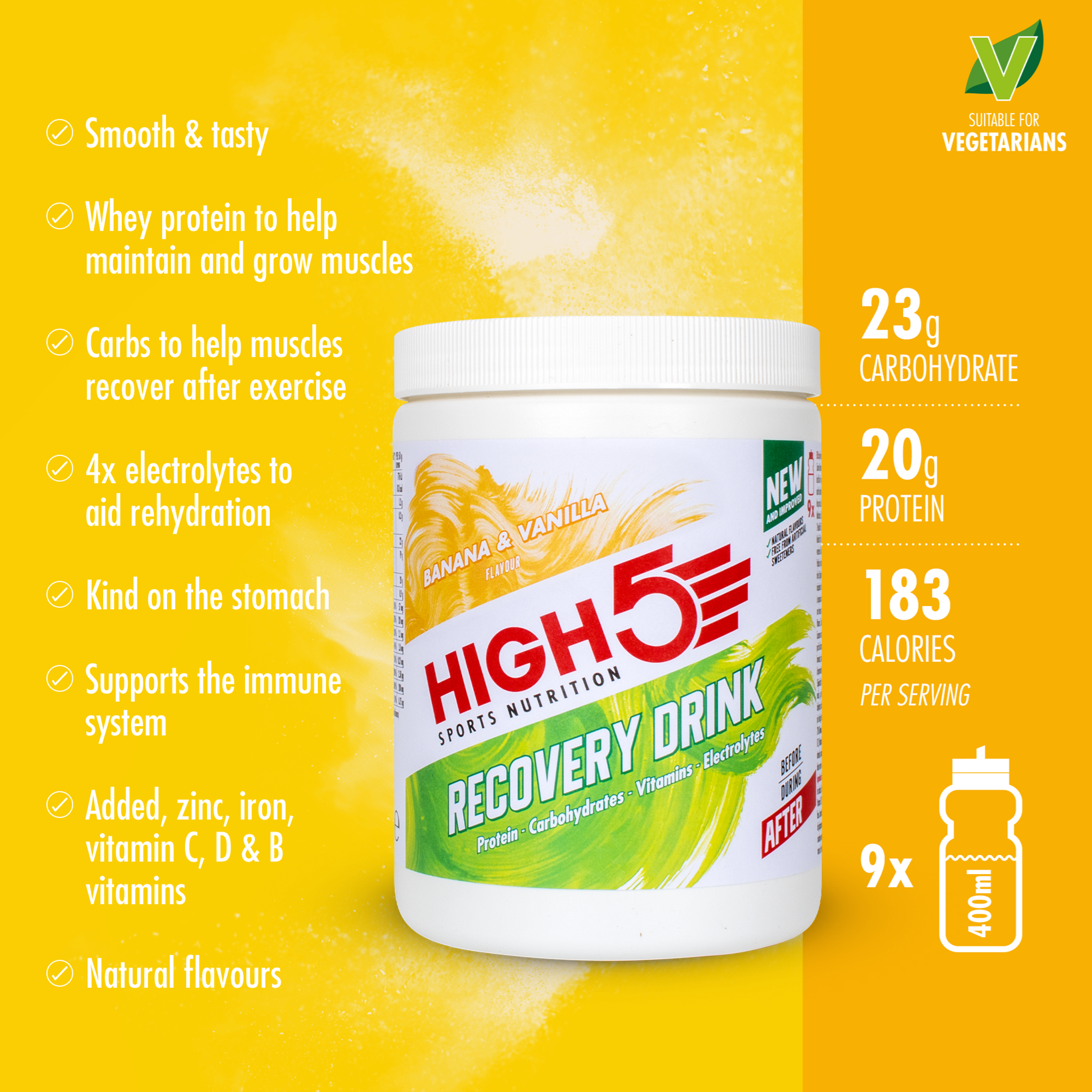NEW: High 5 Recovery Drink - 450g | UNNU